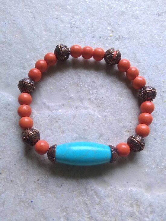 BOHO CHIC | Jewelry | Mango Turquoise Color Pop Beaded Bracelet F Small ...